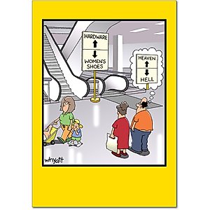 NobleWorks 8363 Heaven Hell Hilariousous Birthday Paper Card with Envelope
