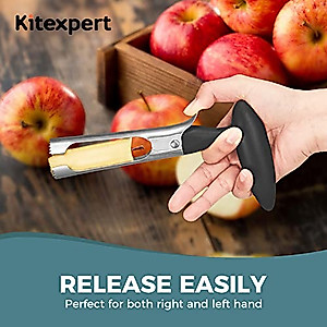 KITEXPERT Apple Corer, Premium Apple Corer Tool with Ergonomic Handle, Stainless Steel Apple Corer Remover with Sharp Serrature, Durable Kitchen Corer for Apple, Pears and Bell Peppers(Black)