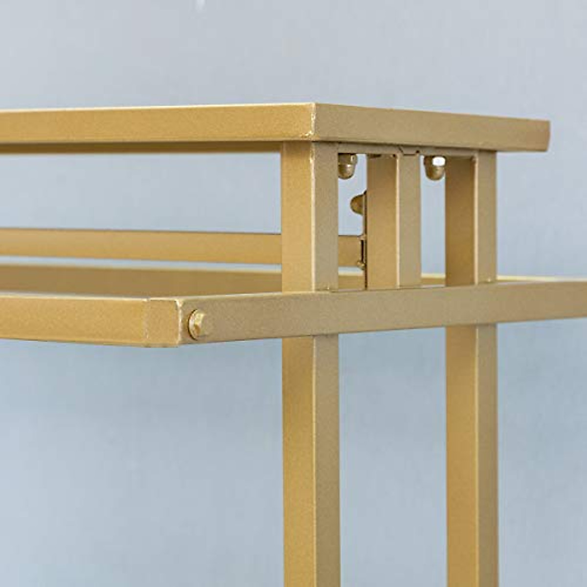 Metal Clothing Rack Standing Garment Rack Boutique Rolling Display Rack Closet Organizer 63'' (Gold)