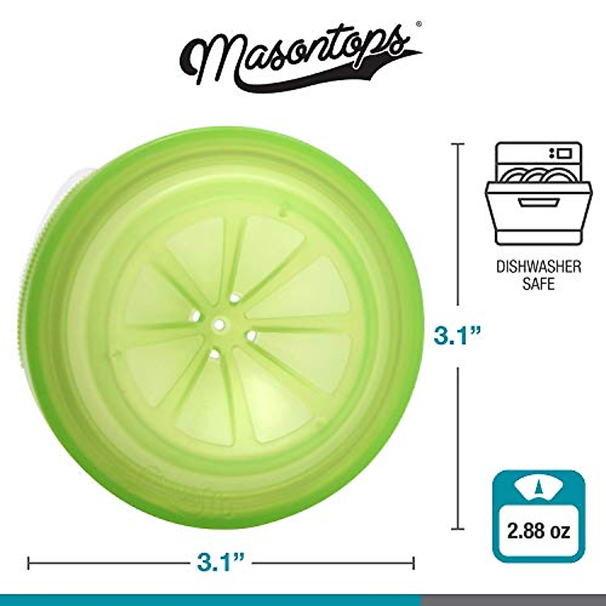 Masontops Trap Caps - Reusable Indoor/Outdoor Fruit Fly Trap Catching Lids - Fits Any Regular Mouth Mason Jar - 4 Pack