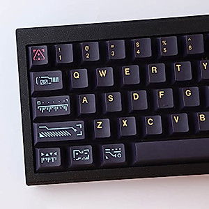 Hyekit PBT Keycaps 149 Keys Awaken Cyberpunk Keycaps Cherry Profile Dye-Sublimation Custom Keycaps with 6.25U 7U Spacebar for Cherry Gateron MX Switches Mechanical Keyboard US/UK Layouts (English