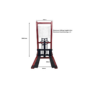 TECHTONGDA Manual Hydraulic Hand Pump Stacker Pallet Stacker Lift Truck Hydraulic Lift Handling Tools with 2200lbs Capacity 63" Lift Height for Single Sided Pallet