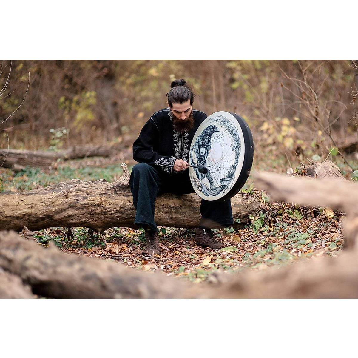 QDL notebook Shaman Drum 2022 Shaman Vegetarian ''Crow Drum'' Sound Deep Bass Sound God Druid Drum Su Shamanic Sound Healing Tool