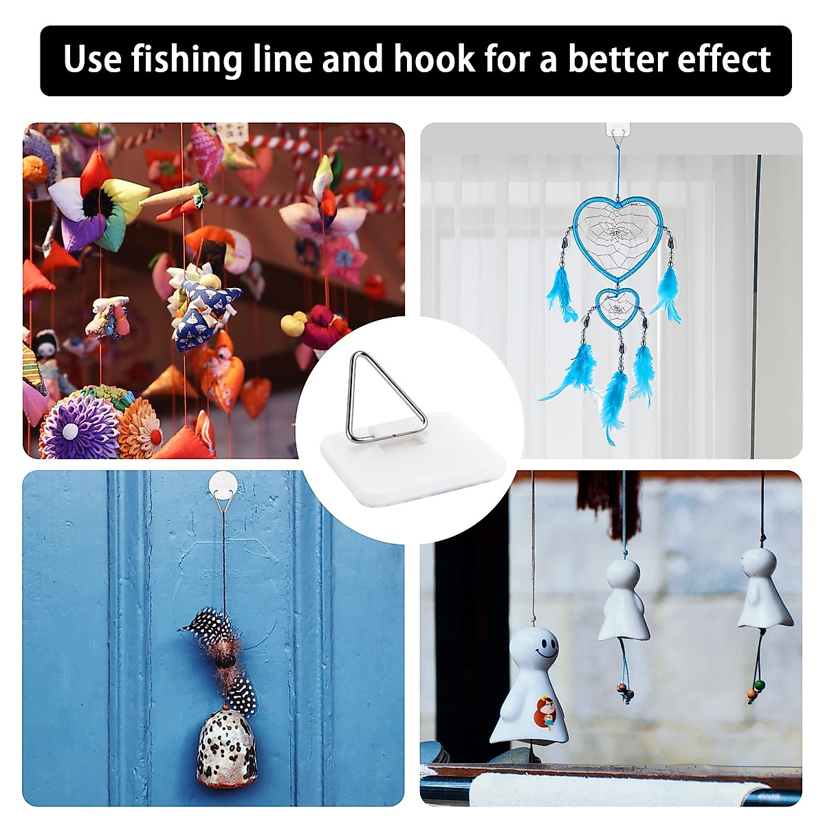 Thinp 30 Pieces Invisible Adhesive Plate Hanger Wall Plate Hangers Plastic Adhesive Picture Hangers Without Nails Plate Holder Frame Hangers for Bathroom Kitchen Wall Decoration (Round&Square)