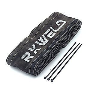 RX WELD Dark Grey TIG Welding Torch Cable Cover Flame-Resistant Leather Kevlar Stitched,MIG/Plasma Cable Sleeves Tig Cover,137''