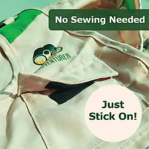 (1x4 Inch, 16 Sets) Strips with Adhesive for Fabric, Stick On for Fabric, No Sew Sticky Back for Clothes, Curtains - Heavy Duty Double Sided Hook and Loop Hem Tape Fasteners, No Sewing No Iron, Black