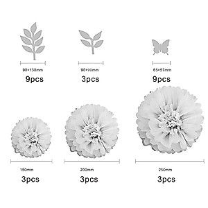 Mybbshower Navy Blue Pink DIY Paper Flower Decorations for Wall Backdrop Bridal Shower Decorations Nautical Wedding Centerpiece Set of 27 (Blush Navy)