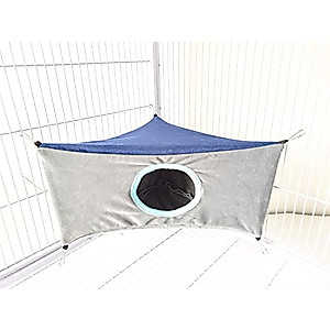 VEDEM Guinea Pig Hideout Cage Corner Cave Warm Hideouts for Small Animals, Guinea Pigs, Chinchilla, Rats, Ferrets (Navy)