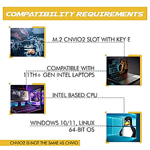 HighZer0 Electronics AX1675i Killer Series Upgraded WiFi 6E Adapter | Gaming WiFi Adapter | CNVio2 M.2 Wifi Card | 2.4 Gbps WiFi for PC | Bluetooth 5.3 Support | Requires Intel 11th+ Gen CPU (AX1675i)