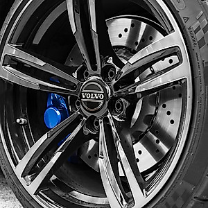 4pcs Wheel Center Caps Sticker for Volvo S90 S60 XC60 XC40 XC90 V40 V60 S60 S80, Silver Aluminium Wheel Center Hub Covers Sticker, 56mm/2.2''