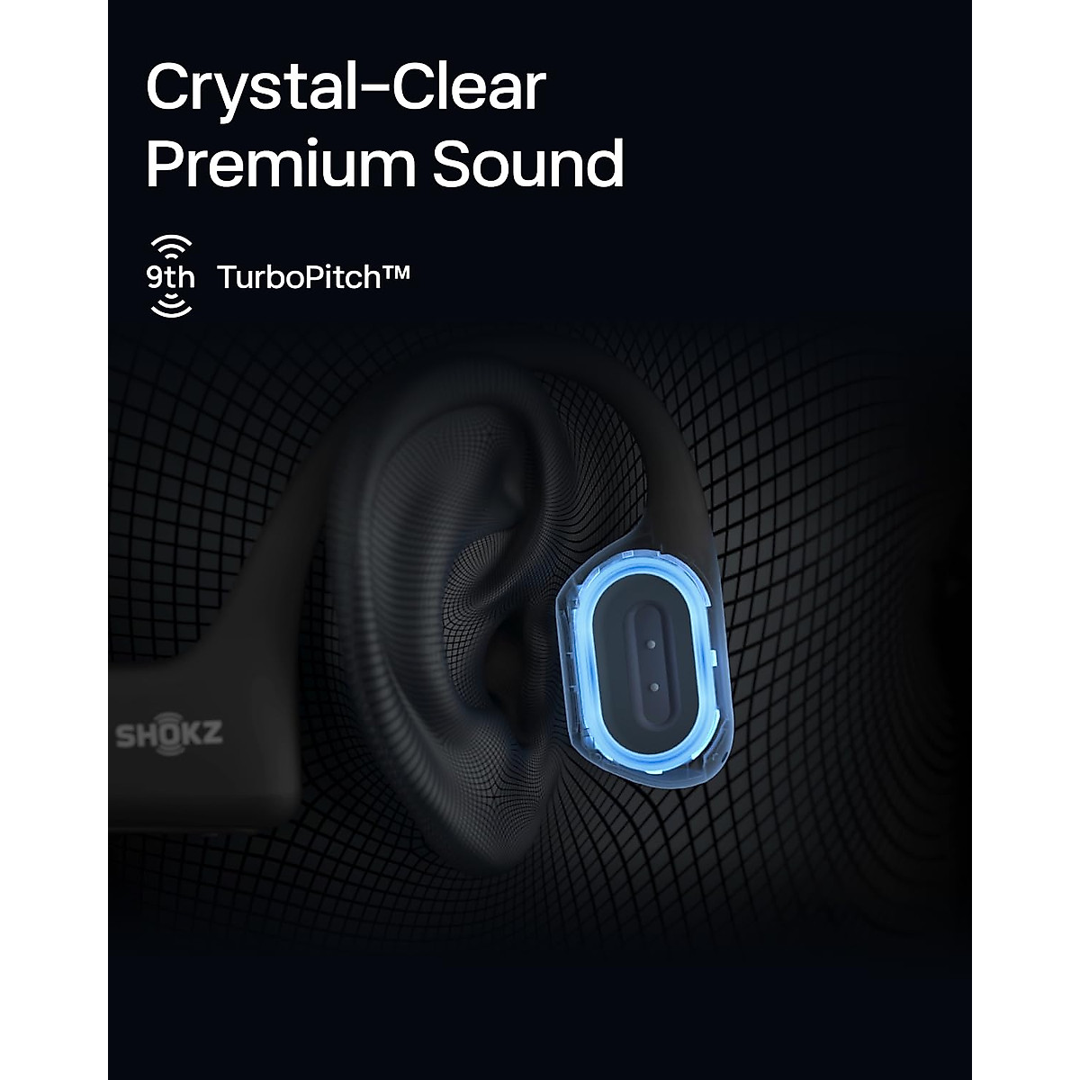 SHOKZ OpenRun Pro - Open-Ear Bluetooth Bone Conduction Sport Headphones - Sweat Resistant Wireless Earphones for Workouts and Running with Premium Deep Base - Built-in Mic, with Hair Band