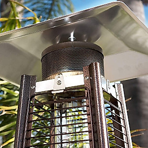 VEND 4-Sided Propane Heat Reflector Shield, Top for Glass Tube Pyramid Patio Heater Replacement - Hole Distance 2.7 inch Silver