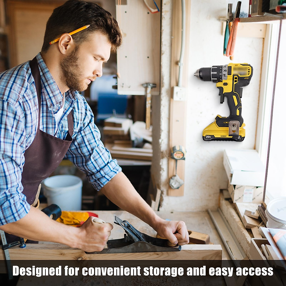 YAMTO 2pcs Power Tool Organizer,Heavy Duty Pegboard Wall Organizer,Stainless Steel, Electric Drill Storage Rack,Perfect for Storage Garages, Homes, Sheds, Workshops, Backyard Shops, etc