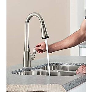 Moen 87359E2SRS Delaney One-Handle High Arc Pulldown Kitchen Faucet, Spot Resist Stainless