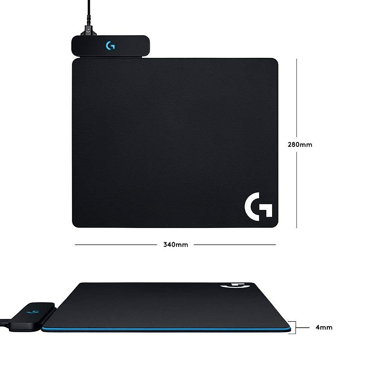 LogitechG PowerPlay Wireless Charging Mouse Pad, Compatible with G Pro/ G903/ G703/ G502 Lightspeed Gaming Mice - Black (Renewed)