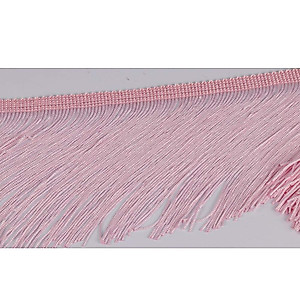 Heartwish268 Fringe Trim Lace Polyerter Fibre Tassel 6inch Wide 10 Yards Long for Clothes Accessories Latin Wedding Dress DIY Lamp Shade Decoration Black White Red(Baby Pink)