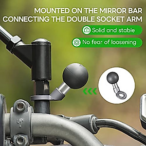 FANAUE Angled Bolt Head Adapter Ball Base with 10mm Mounting Hole,MB-01 Aluminum Alloy Mount Base for RAM Mounts B Size 1 Inch Ball Double Socket Arm