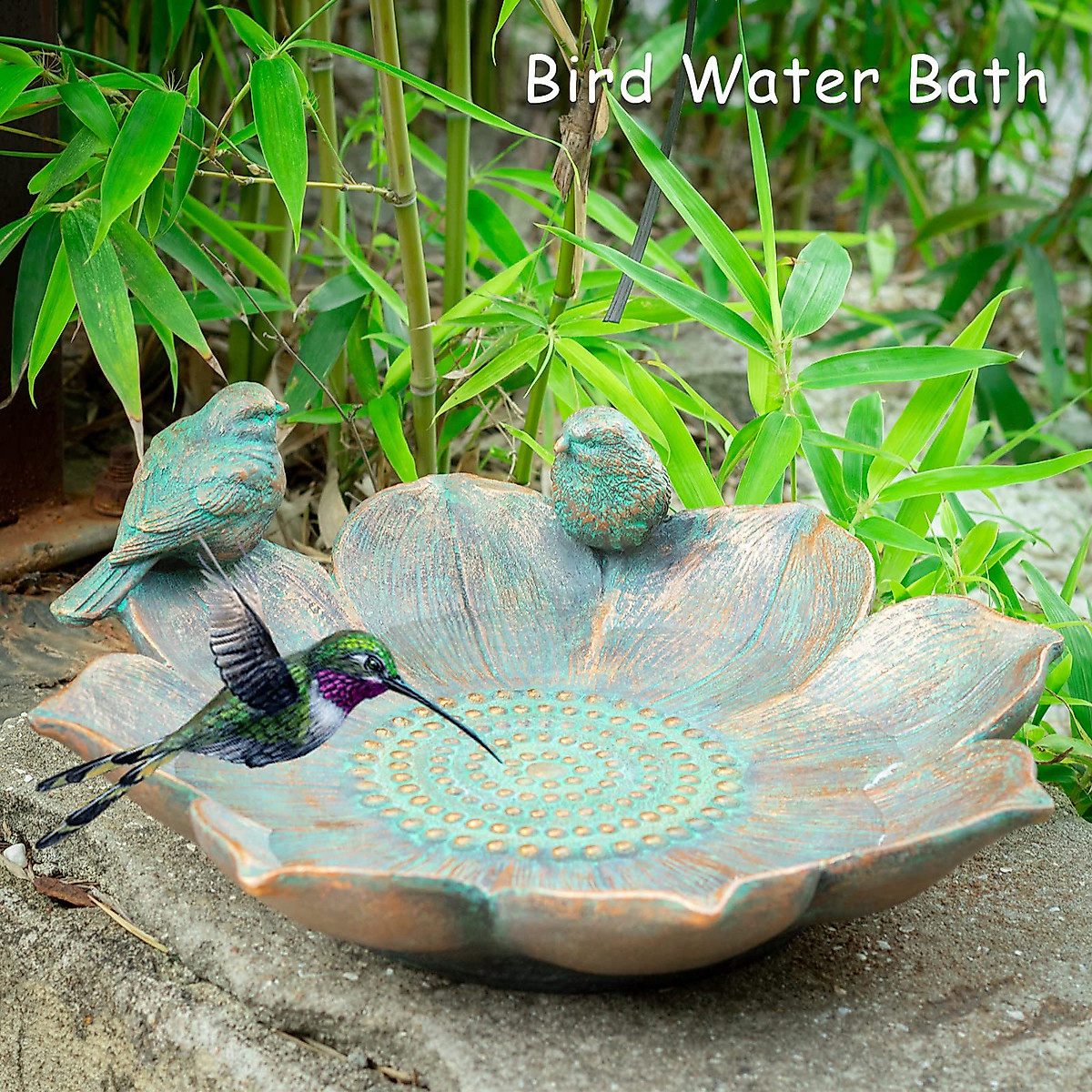 MUMTOP Antique Bird Bath for Garden Decor