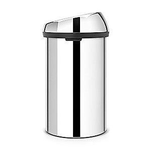 Brabantia 402609 Touch Trash Can, 16 gallon/60 L, Brilliant Steel