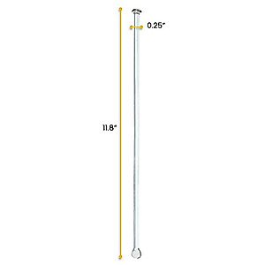 EISCO 10PK Glass Stirring Rods, 11.8" - Spade & Button Ends, 6mm Diameter - Excellent for Laboratory or Home Use - Borosilicate 3.3 Glass