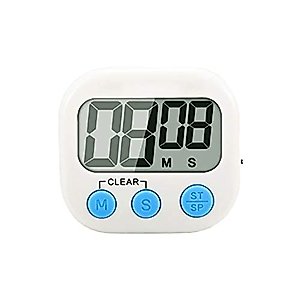 Timer, Multi-Functions Magnetic Countdown Kitchen Digital Timers ,Use for Cooking,Classroom,Bathroom,Teachers,Kids Time Management,White(No lncluded Battery)