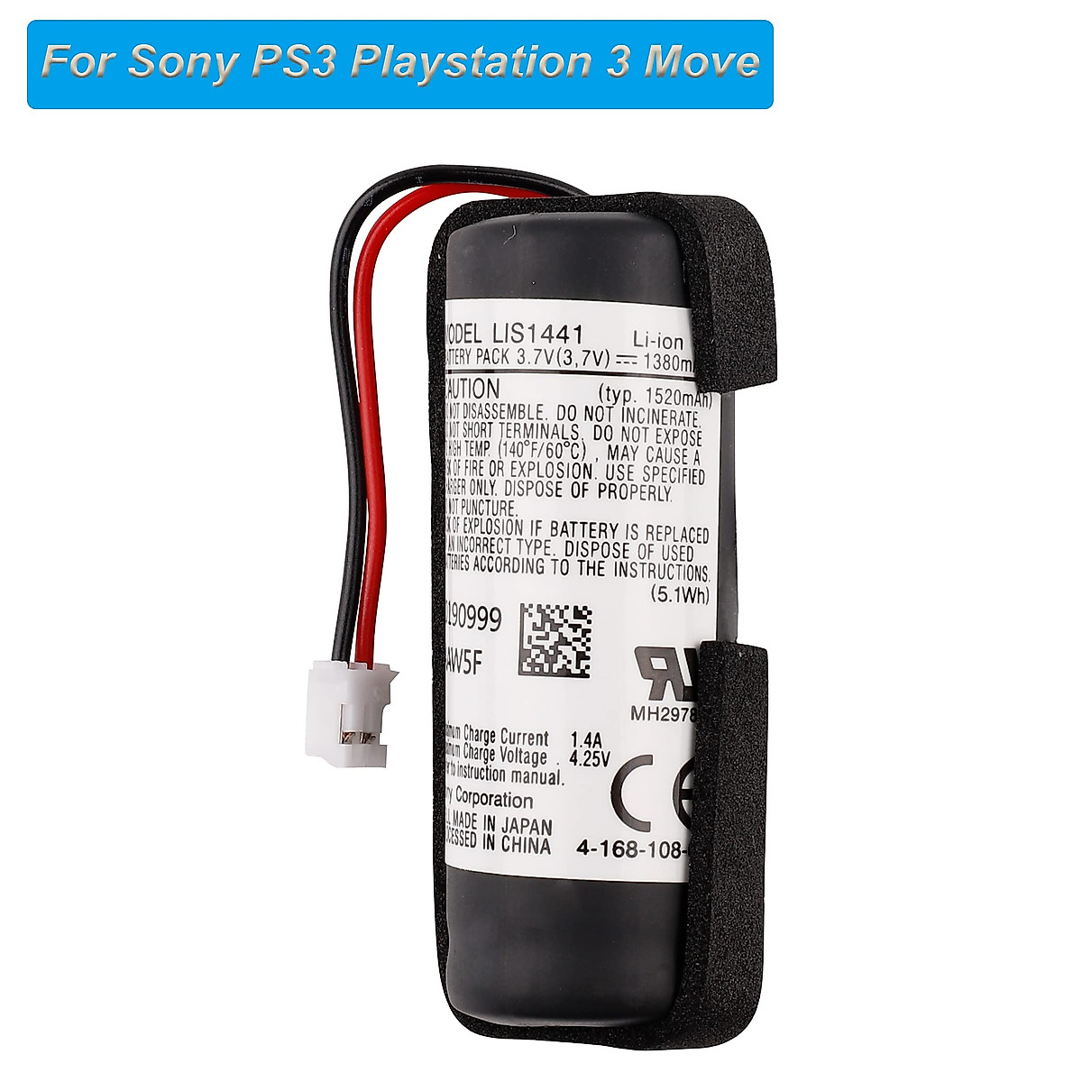 E-YIIVIIL New Replacement Battery LIS1441 LIP1450 Compatible with Sony PS3 PlayStation 3 Move Motion Controller(Right Hand)