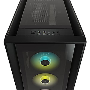 Corsair iCUE 5000X RGB Tempered Glass Mid-Tower ATX PC Smart Case - Black