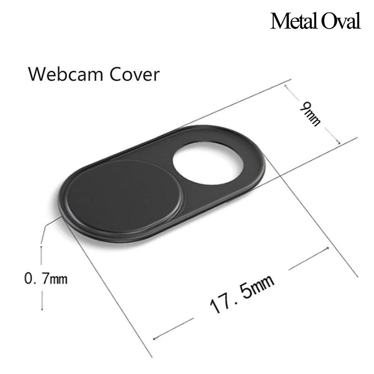 Ultra Thin Slim Mini Shield Camera Sticker Slide Shutter Metal Webcam Cover Privacy Protection(3pcs-Metal Rectangle,Black)