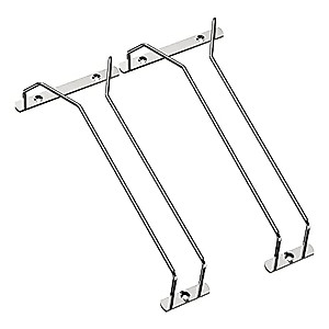 Wine Glass Rack, 【2 Pack】10.6" Stemware Rack Under Cabinet Single Rail for Bar Kitchen