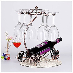 Cicodona Countertop Wine Glass Holder - Freestanding Tabletop Stemware Storage Rack Metal Glasses Display Rack Black with 6 Hooks-Perfect for Home Kitchen Decor & Kitchen Storage Rack