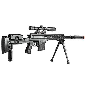 Golden Ball Tactical Spring Powered ABS Plastic Airsoft Sniper Rifle w/Scope & Bipod (Color: Black)