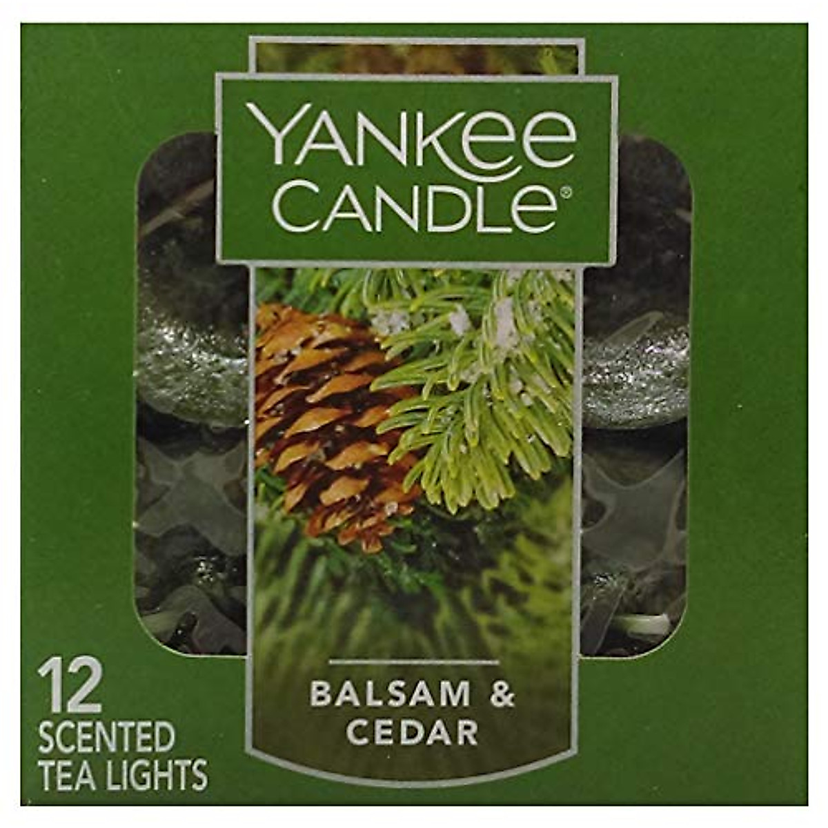Balsam & Cedar Tea Light Candles - Yankee Candle (Pack of 12)