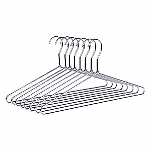 8 Quality Hangers Heavy Duty Metal Suit Hanger Coat Hangers with Polished Chrome (Suit Coat Hanger)