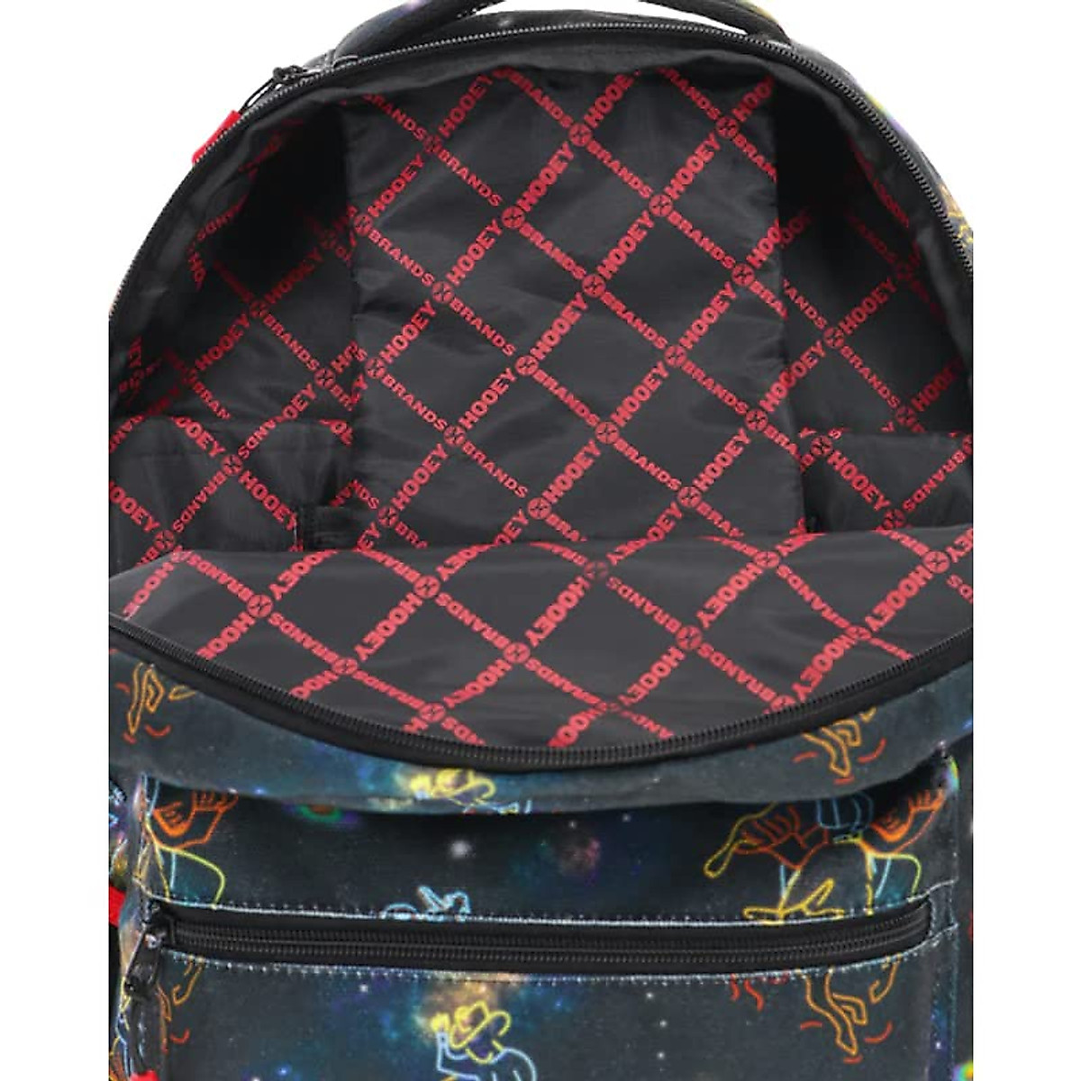 HOOEY Recess 25 Liter School Hiking Backpack Rain Cover Hat Strap Laptop Sleeve Hydro Pockets (Black/Red)