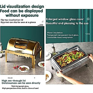 Electric Buffet Server,Food Warmer Tray, Adjustable Temperature, Portable Chafing Dish, Catering Buffet Serving Tray,Stainless Steel Material,uitable for Hotels, Restaurants, Parties