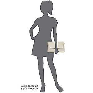 JNB Synthetic Leather Case Clutch, Ivory