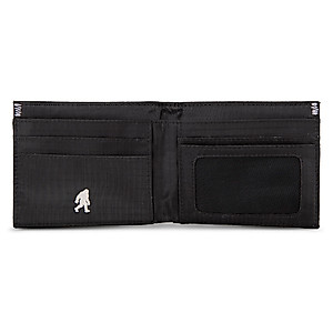 Eddie Bauer Men Signature Bifold Passcase Wallet (Available in Cotton Canvas, Ripstop Nylon-Black, One Size