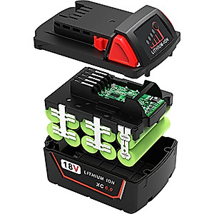 Rocivic 2 Packs 6.0Ah Replace for Milwaukee 18V Battery, Compatible with Milwaukee 18 Volt M18 48-11-1820 48-11-1812 48-11-1850 48-11-1828 48-11-1828 48-11-1815 Cordless Power Tools