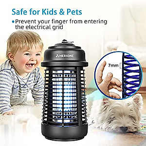 Amerione Bug Zapper for Indoor and Outdoor, 20W Electric Mosquito Zapper, Waterproof Insect Killer, 4200V Fly Trap for Home, Bedroom, Backyard, Camping, Patio and More