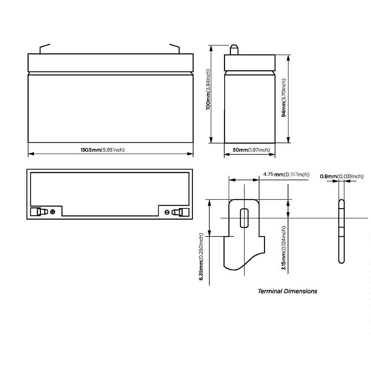 BatteryGuy HYS-6120 Replacement 6V 12Ah SLA Batteries Brand Equivalent (Rechargeable) - Qty of 2