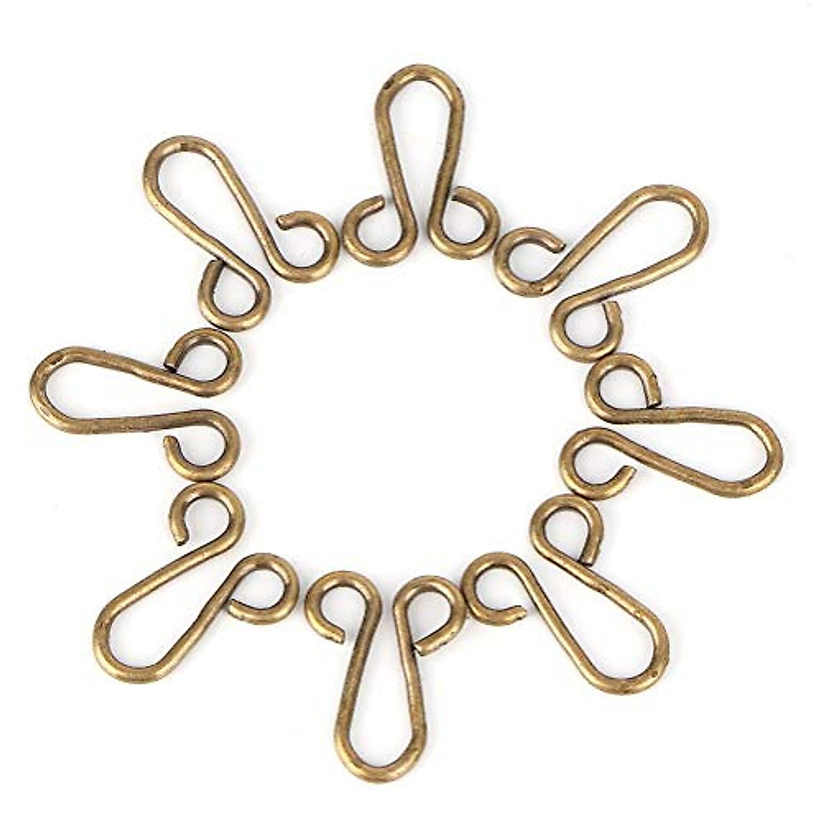 Sheens 10Set 28MM/1.1in Covered Hook & Eye Closures for Bra and Clothing Over Coat Underwear(Bronze)