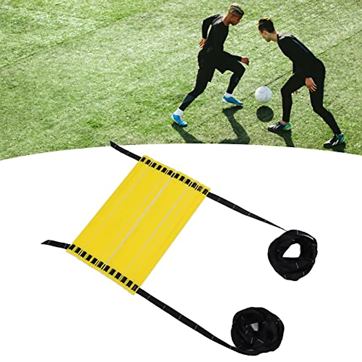 plplaaoo Agile Ladder Football Step Training Rope Ladder Agile Training Speed Ladder with Scale 6m 12 Rungs Workout Ladder for Ground Ladder Drills Speed Training Kit Set for Soccer Boxing Footwork