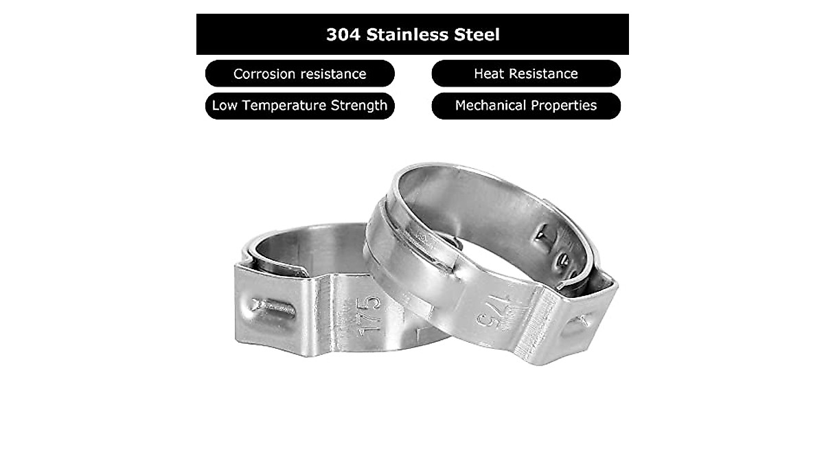 Holdware 100pcs 1/2 inch PEX Crimp Rings | Stainless Steel Pipe Fittings
