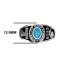 Class Ring for Women - 925 Sterling Silver or 10KT Gold – Customized High School College University Women's Class Ring – Graduation Gifts – Jour Nouveau Jewelry (Platinum)