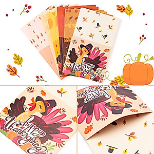 GROBRO7 36Pcs Thanksgiving Cutlery Holders Autumn Silverware Wrap Bag Happy Turkey Day Pumpkin Maple Leaf Tableware Holder Pouch for Knife Fork Fall Harvest Party Supplies for Dinner Table Decor