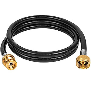 SHINESTAR 5FT Propane Extension Hose, Connects 1lb Appliance to Propane Tree or Propane Tee Adapter, Compatible with Buddy Heater, Weber Q Grill, Coleman Camping Stove and more