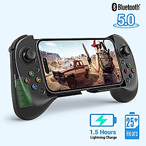 TISHORE Mobile Gaming Controller for iPhone-With a Hard Travel Case Bluetooth Wireless Gamepad 25 Hours Ultra-Long Standby- Xbox Cloud, Steam Link, PS Remote Play,GeForce Now, MFi Apple Arcade Games