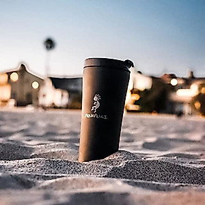 Aquapelli Vacuum Insulated Travel Coffee Mug, 16 Ounces, Midnight Black