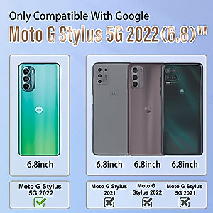 Likiyami (2in1 for Motorola Moto G Stylus 5G 2022 Case Heart Women Girls Girly Cute Luxury Pretty Aesthetic Phone Cases Black and Gold Love Hearts Cover+Screen+Chain for Moto G Stylus 5G 2022 6.8"