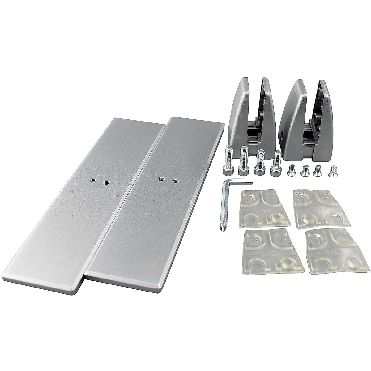 Sneeze Guard Clamp Bracket, T-Shaped Desk Partition Clamp with Freestanding Base for Clear Acrylic Shield Heavy Duty Auminum Guard Clamp, Desktop Countertop Reception 2PC